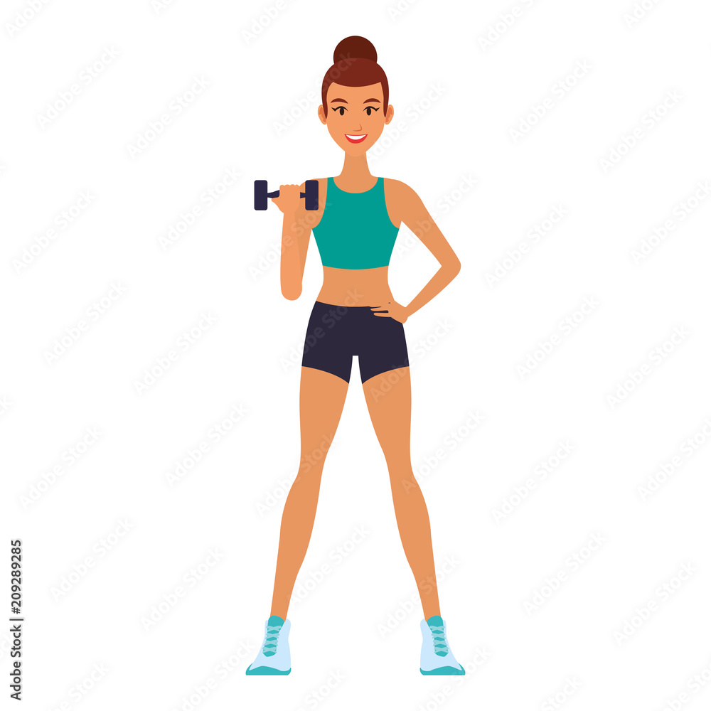 Fitness woman cartoon vector illustration graphic design Stock Vector ...