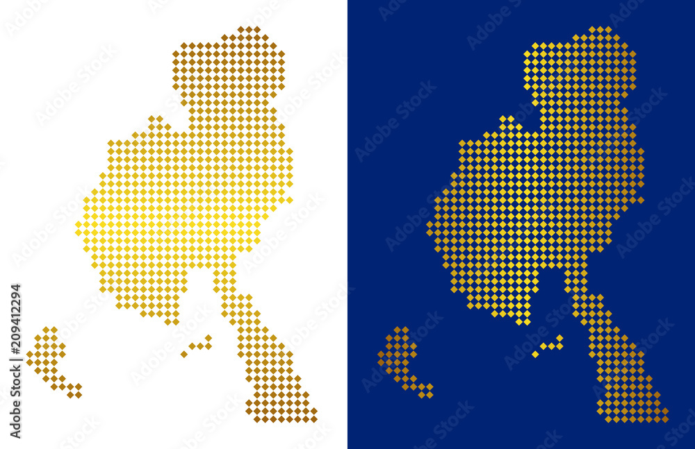 Golden dotted Veraguas Province map. Vector geographic maps in shine ...