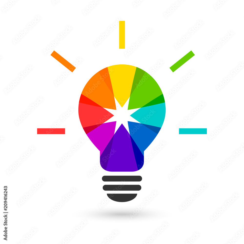 Light bulb and color wheel design Stock Vector | Adobe Stock
