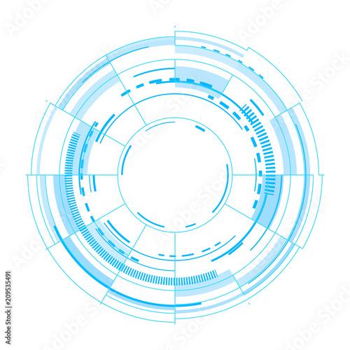 Futuristic circles as interface. Vector image on white background ...