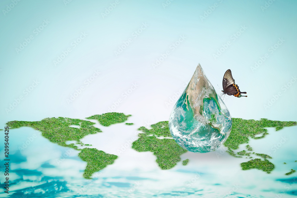 World ocean day, environmental protection, earth day and saving water ...