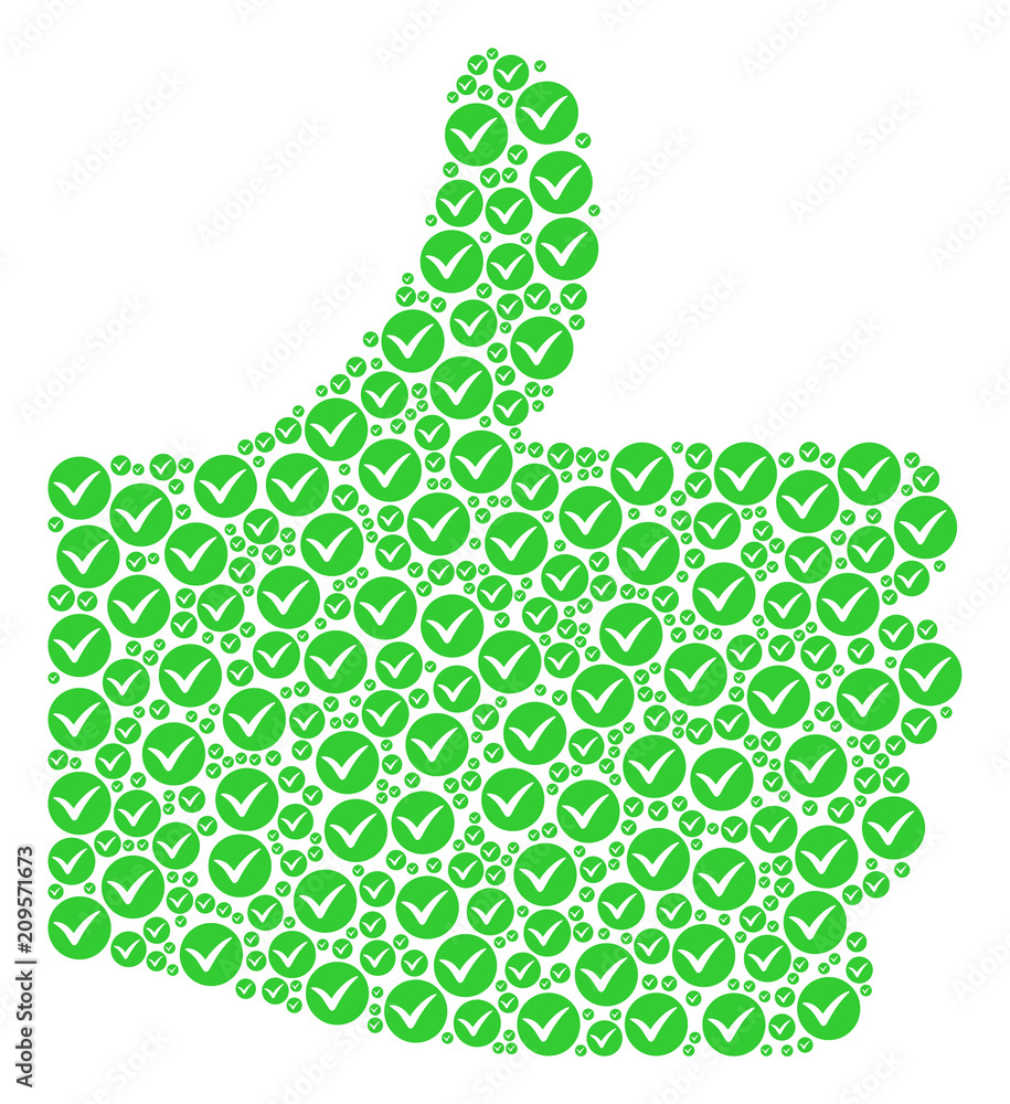 OK figure made of apply pictograms in variable sizes. Abstract vector ...