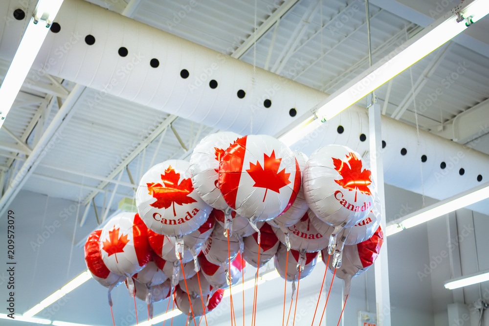 balloons with canadian flag Stock Photo | Adobe Stock