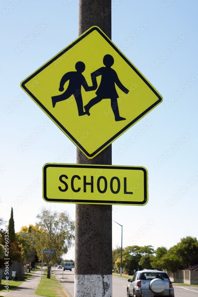 School crossing sign Stock Photo | Adobe Stock