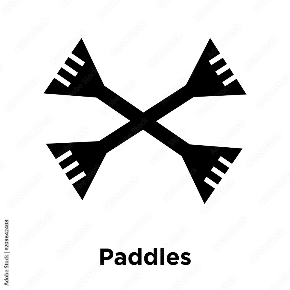 Paddles icon vector sign and symbol isolated on white background ...