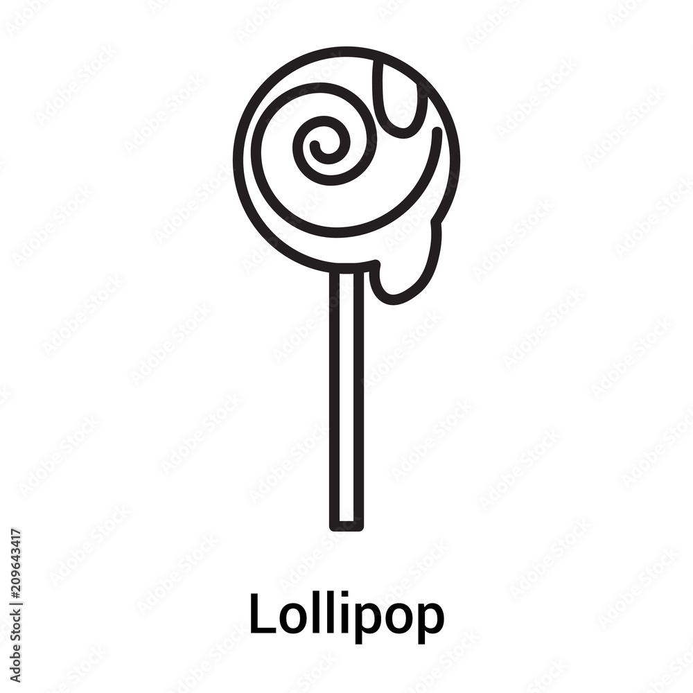 Lollipop icon vector sign and symbol isolated on white background ...