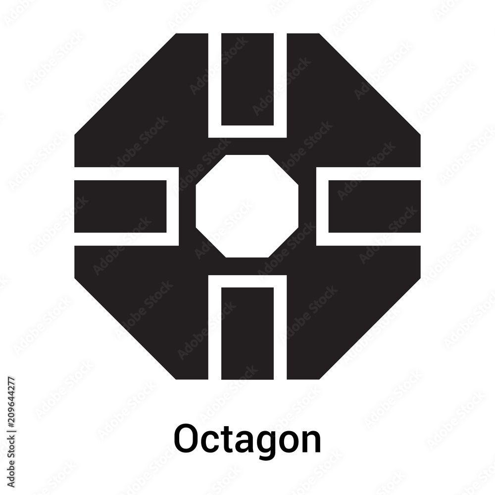 Octagon icon vector sign and symbol isolated on white background ...