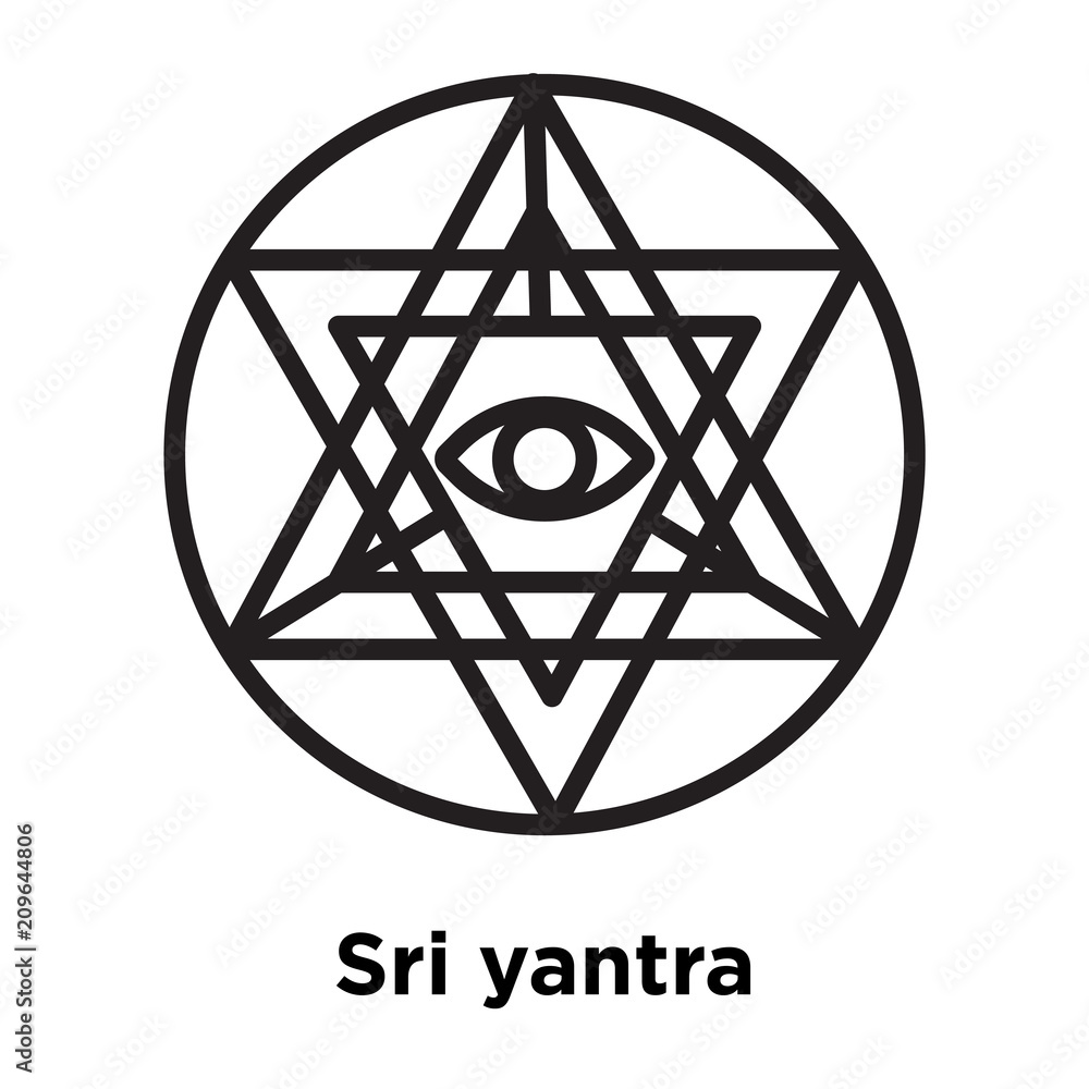 Sri yantra icon vector sign and symbol isolated on white background ...