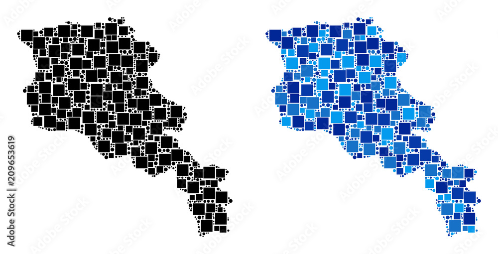 Dot Armenia map variants. Abstract geographic scheme version done with ...