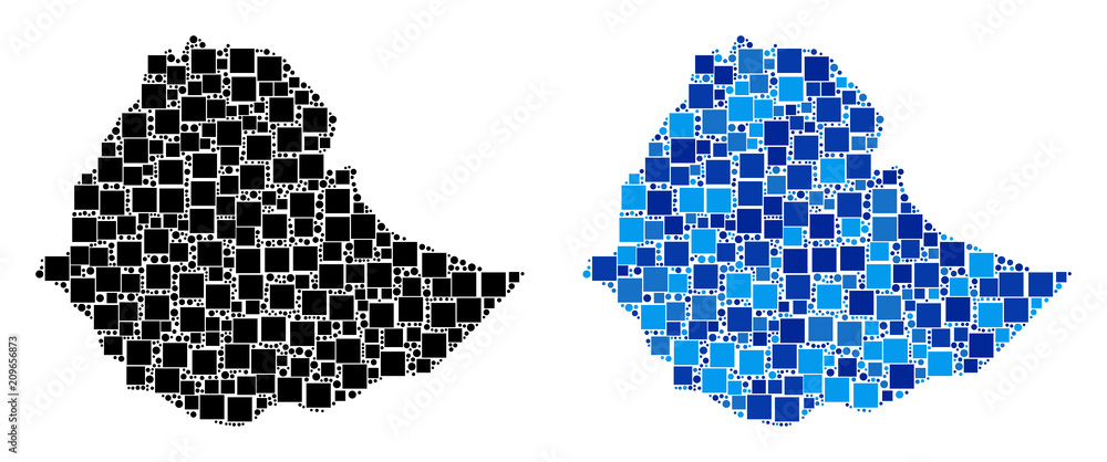 Vector de Stock Dot Ethiopia map versions. Abstract geographic map ...