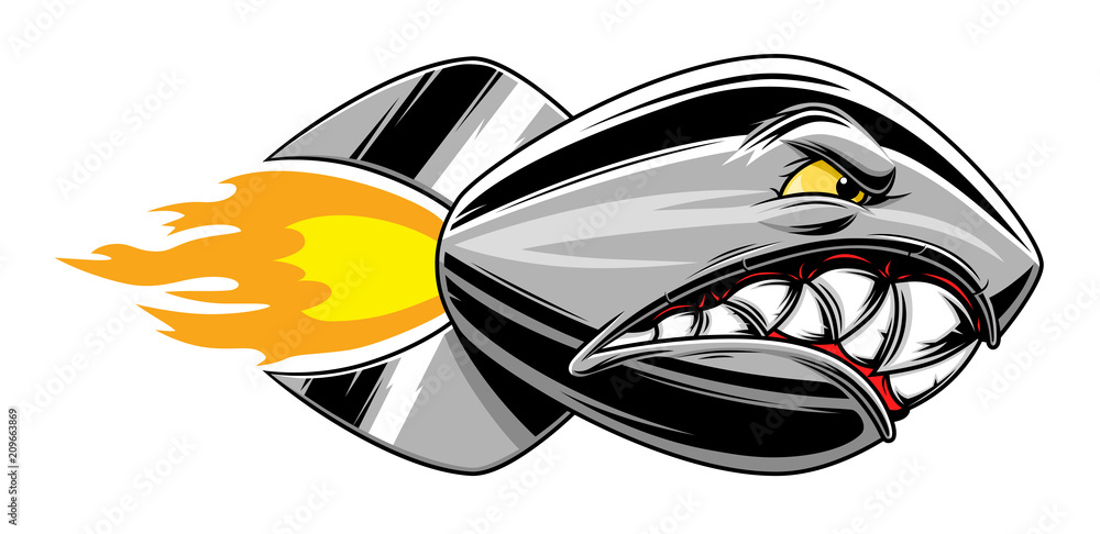 Angry rocket colored Stock Vector | Adobe Stock