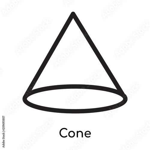 Cone icon vector sign and symbol isolated on white background, Cone ...