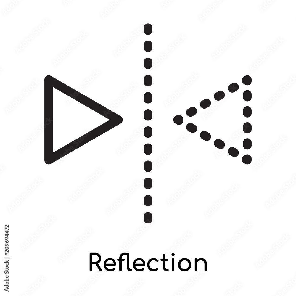 Reflection icon vector sign and symbol isolated on white background ...