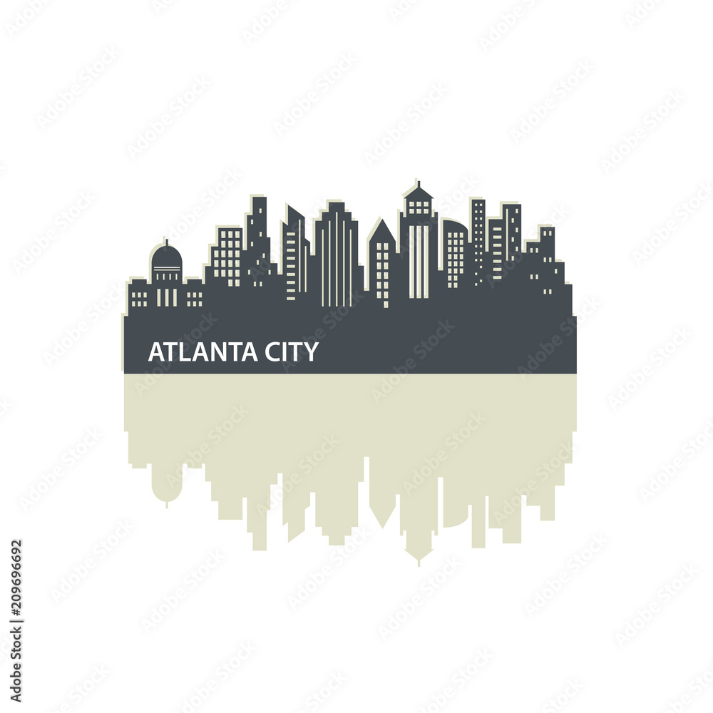 Atlanta City Skyline Logo Template Stock Vector | Adobe Stock