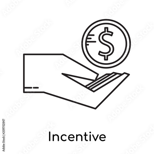 Incentive icon vector sign and symbol isolated on white background ...
