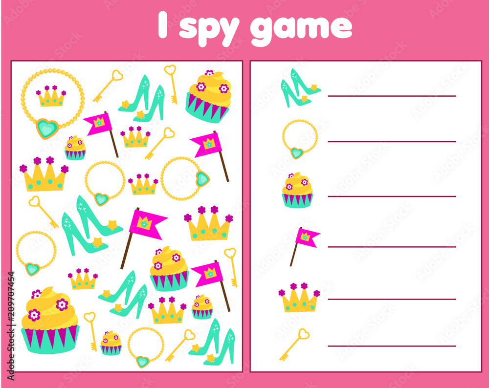 I spy game for toddlers. Find and count objects. Counting educational ...