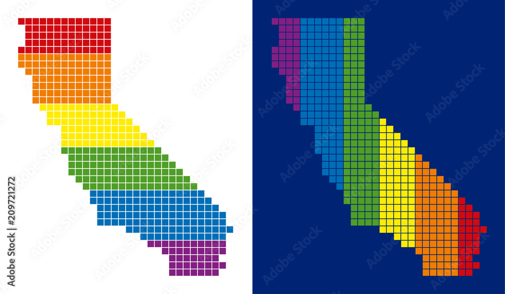 Dot LGBT California map variants. Vector geographic schemes in LGBT ...