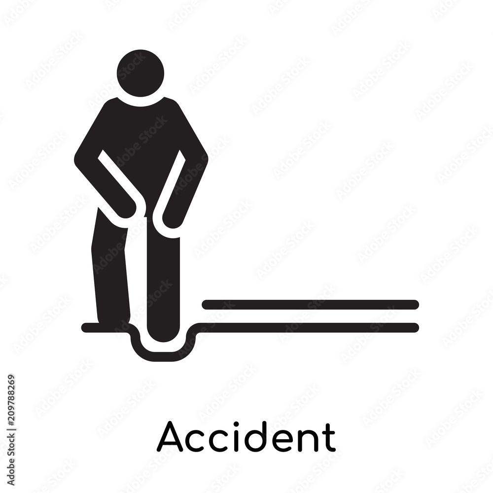 Accident icon vector sign and symbol isolated on white background ...