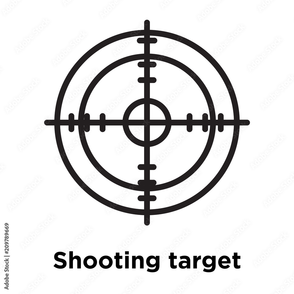 Shooting target icon vector sign and symbol isolated on white background, Shooting target logo ...