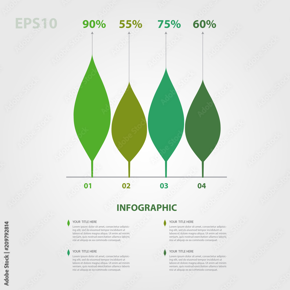 Infographics elements diagram with 4 steps, options, Vector ...