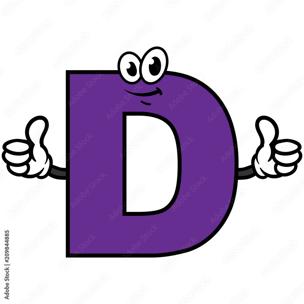 Vector de Stock Cartoon Letter D Character | Adobe Stock