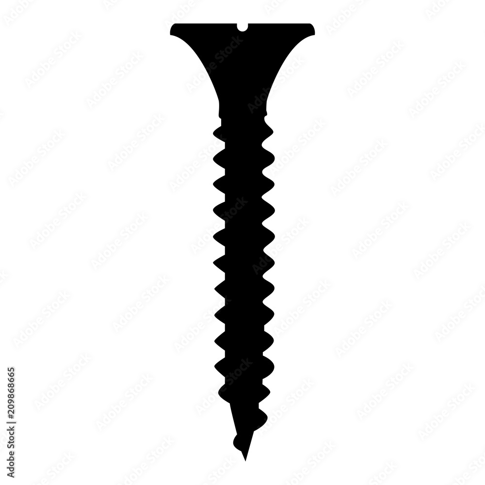 Screw icon black color illustration flat style simple image Stock ...