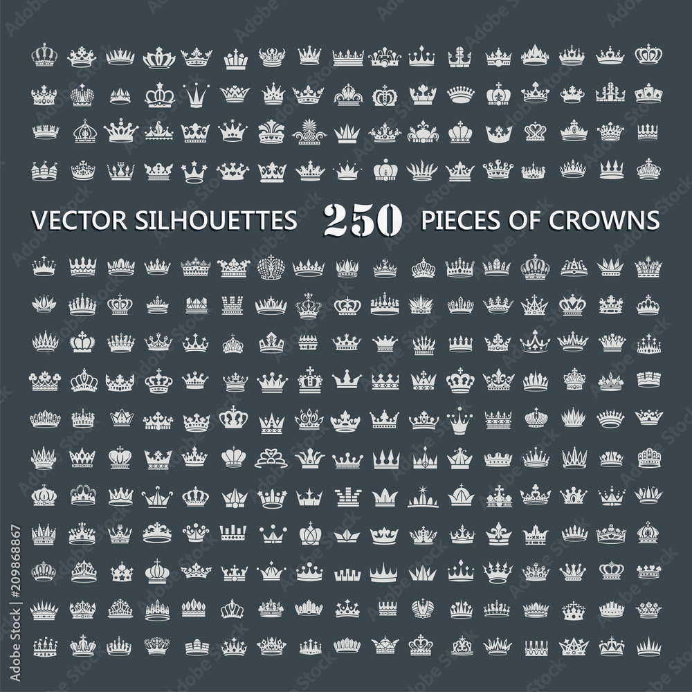 King and queen crowns symbols Stock Vector | Adobe Stock
