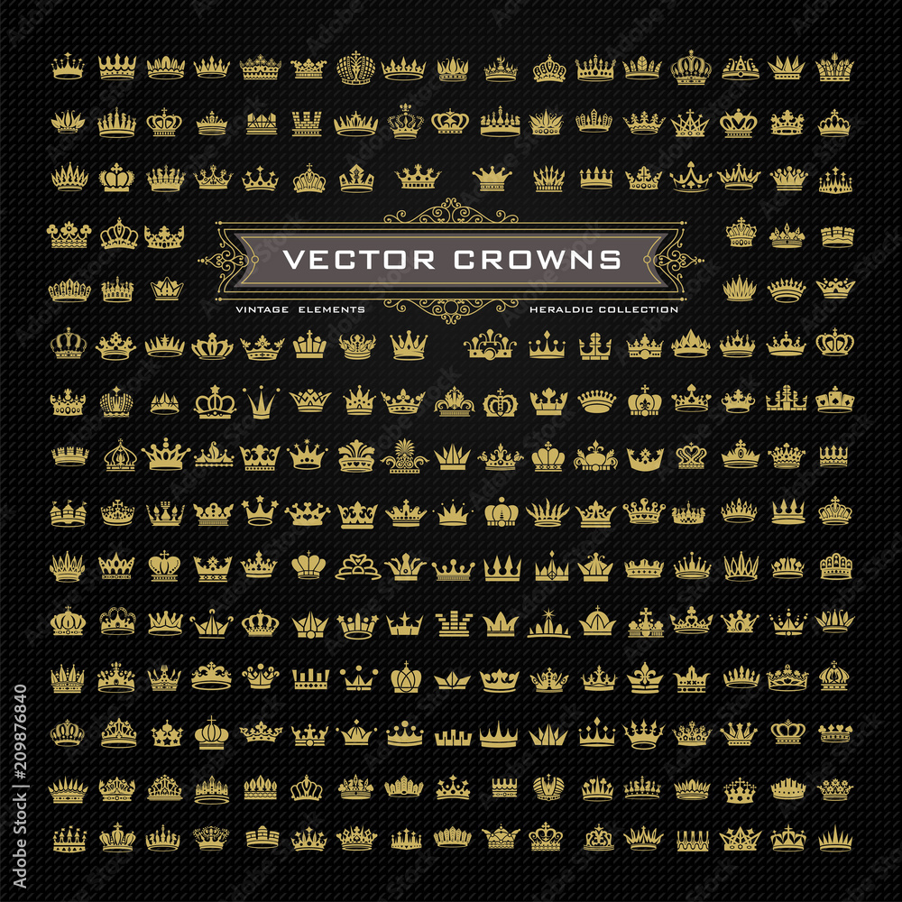 King and queen crowns symbols Stock Vector | Adobe Stock