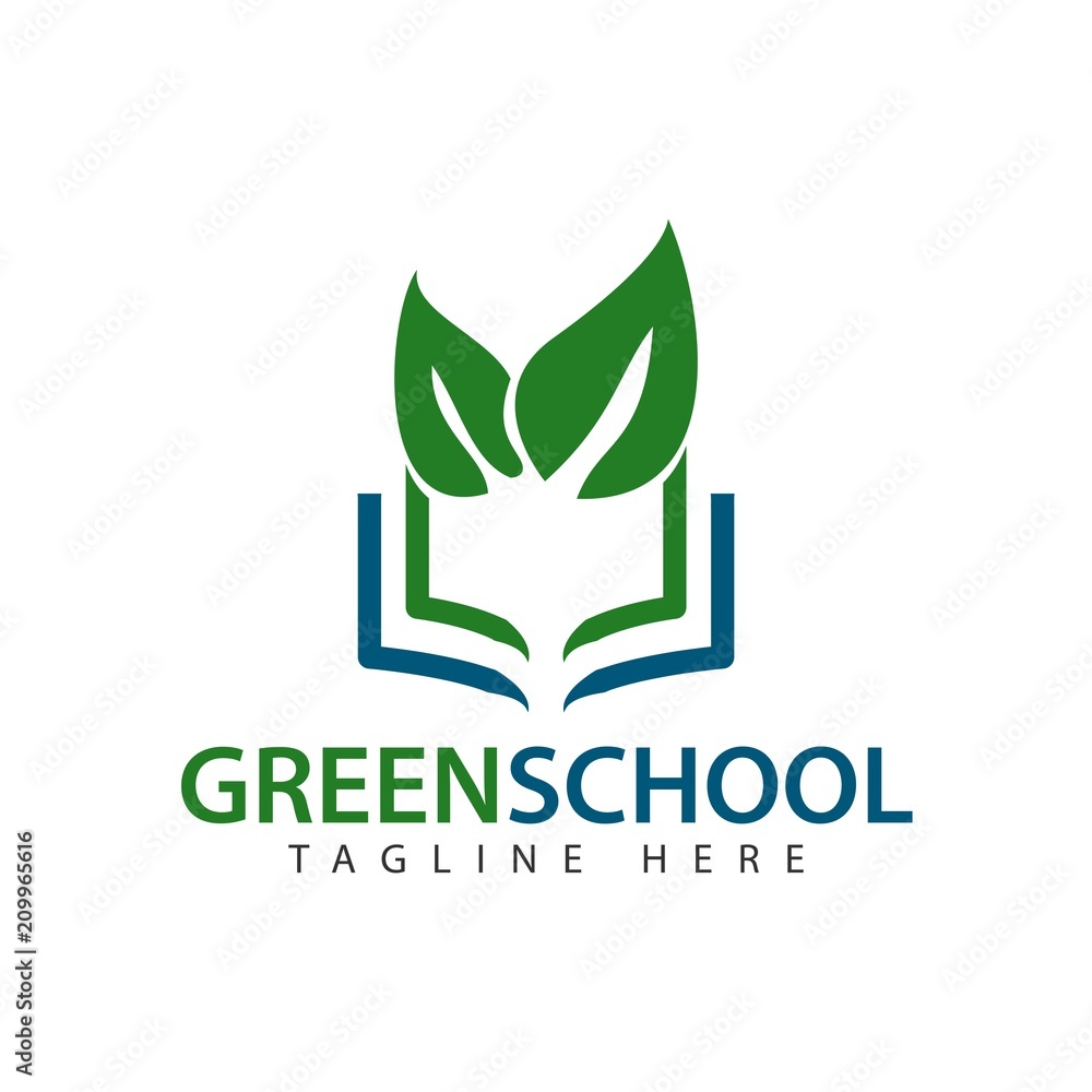 Green School Logo Vector Template Design Illustration Stock Vector ...