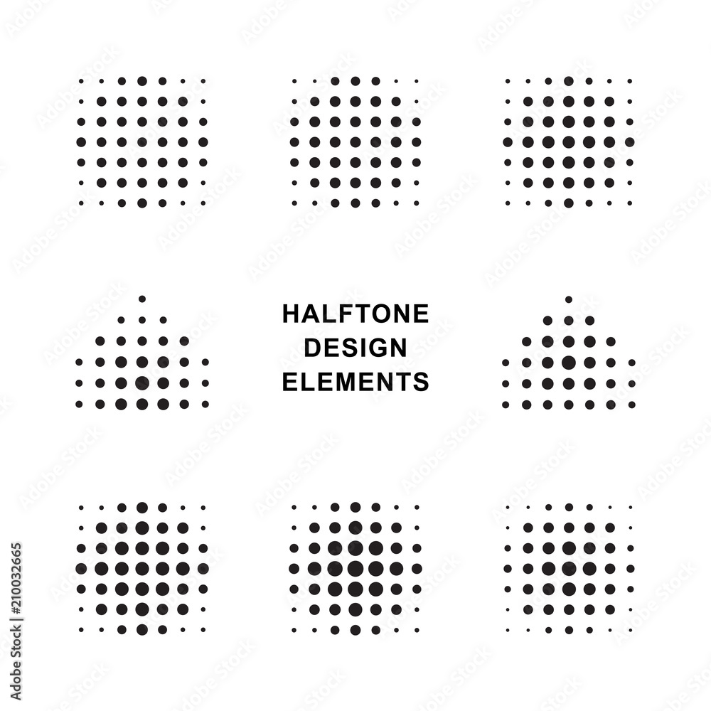 Vector Halftone Dots Logos Stock Vector | Adobe Stock