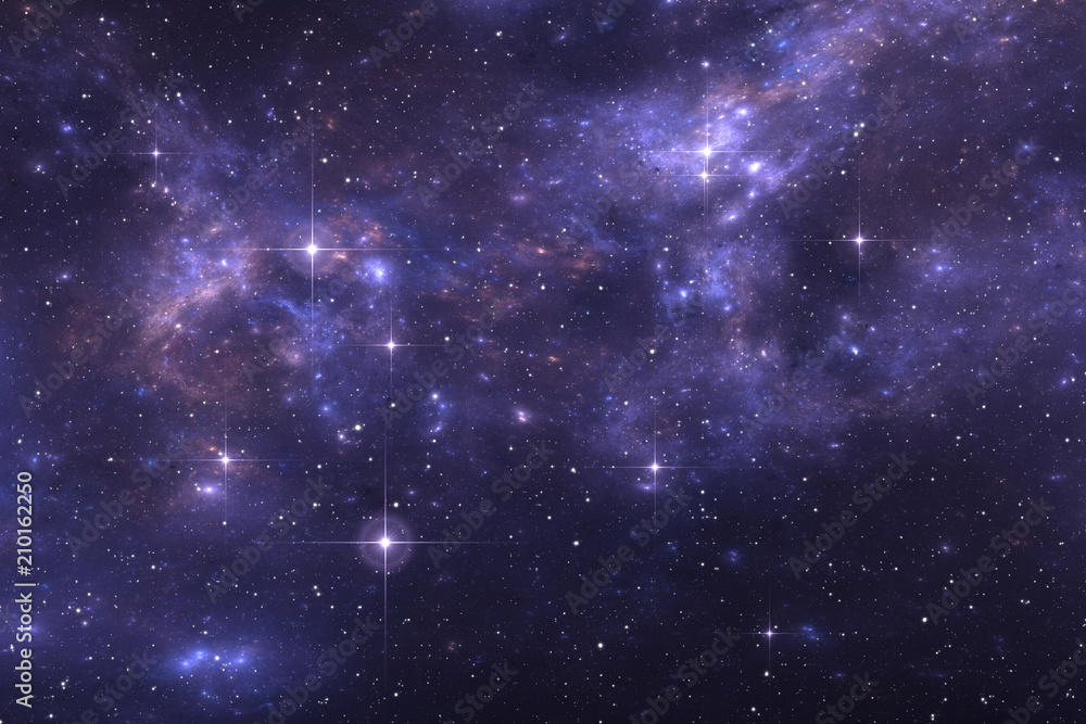 Starry night sky space background with nebula Stock Illustration ...