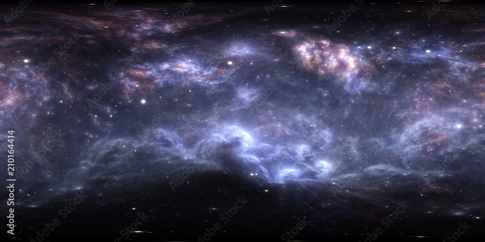 360 degree space nebula panorama, equirectangular projection ...