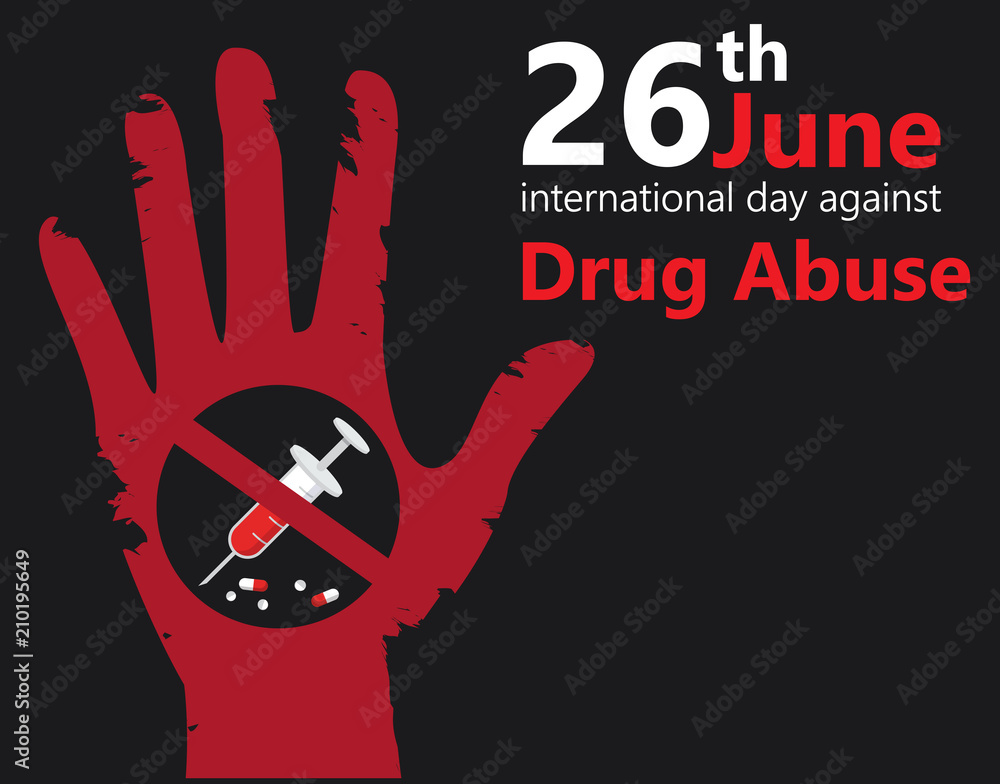 international day against drug abuse banner vector Stock Vector | Adobe ...