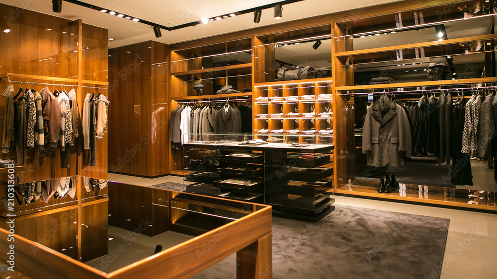 A luxury store with men clothing. Stock Photo | Adobe Stock