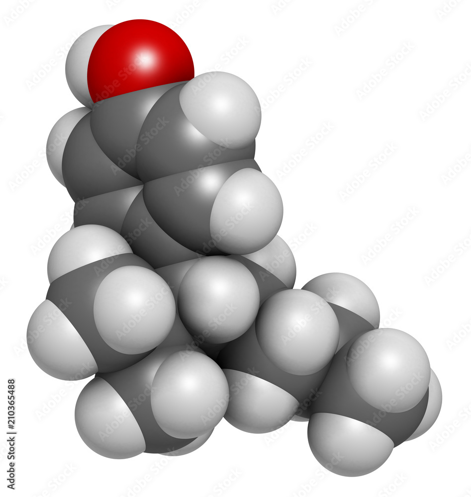 Nonylphenol endocrine disruptor molecule (one isomer shown). 3D ...