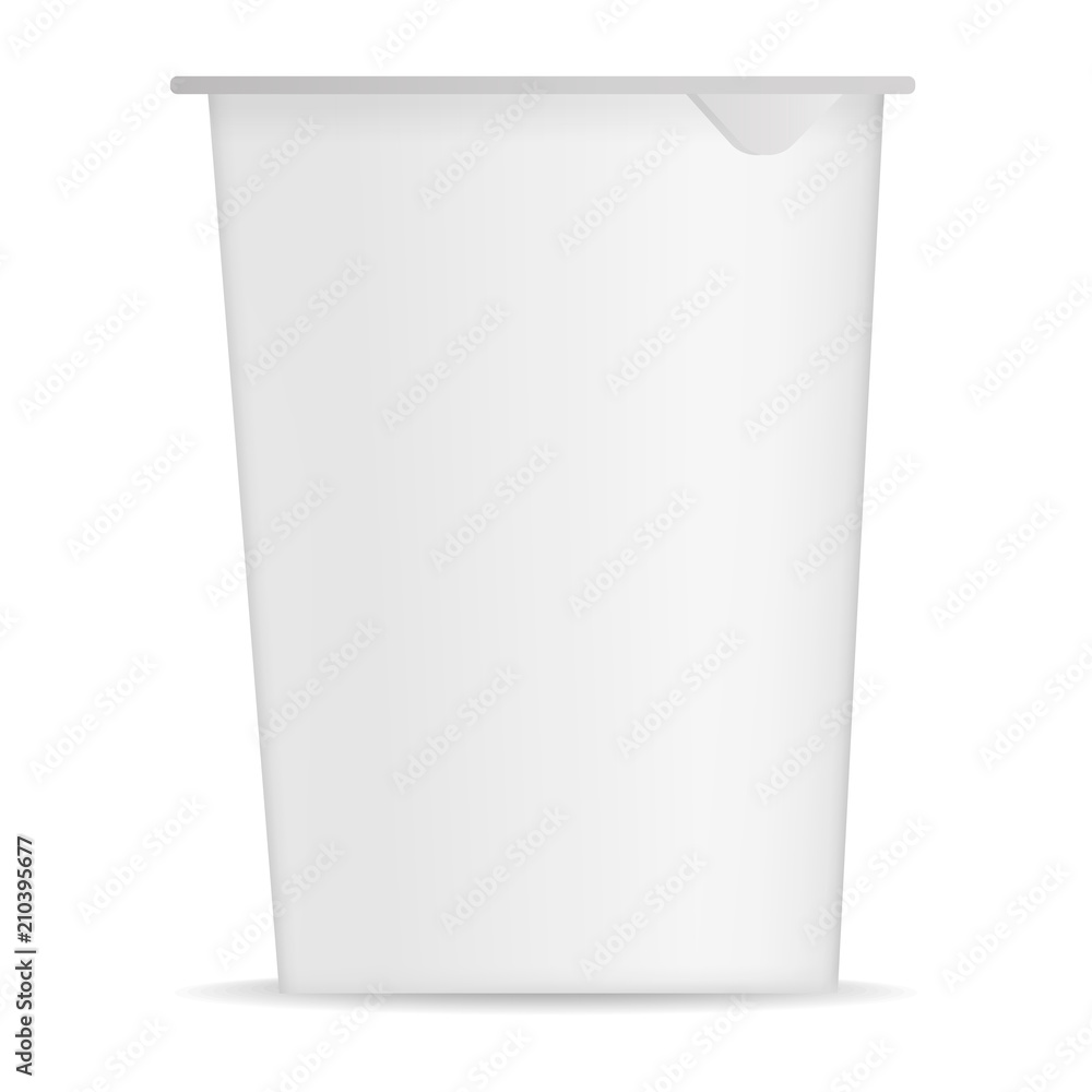 Round yogurt box mockup. Realistic illustration of round yogurt box ...