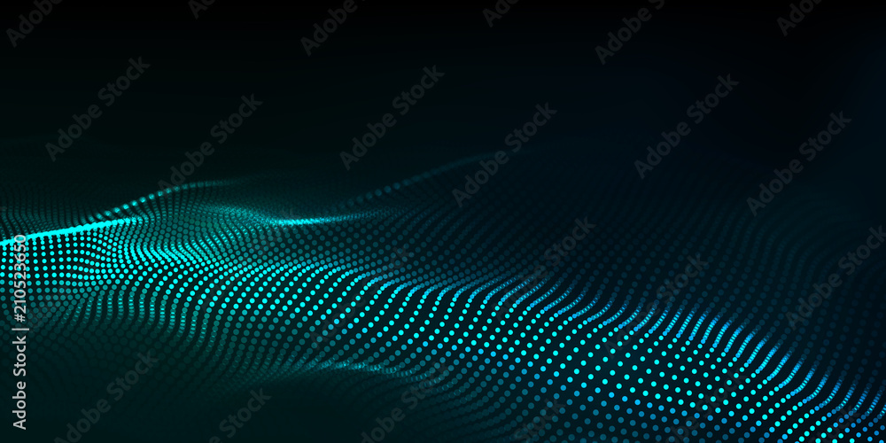 Big data. Futuristic technology blue background. Cyber technology ...