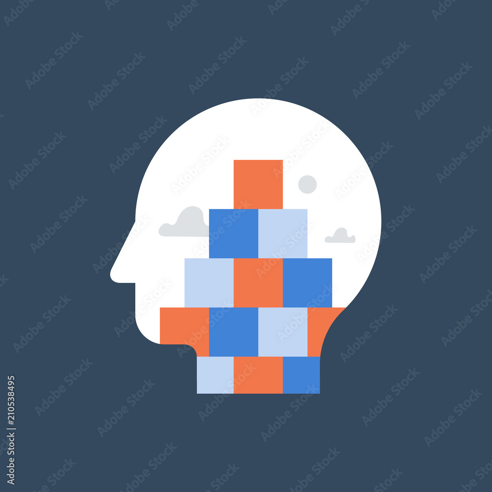 Psychotherapy concept, critical thinking, knowledge acquisition ...