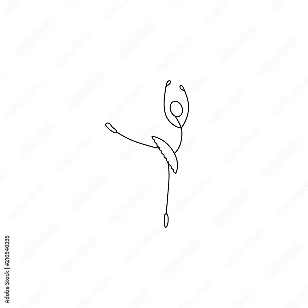 Cartoon icon of sketch little stick figure ballet dancer Stock Vector ...