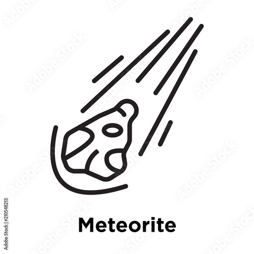 Meteorite icon vector sign and symbol isolated on white background ...