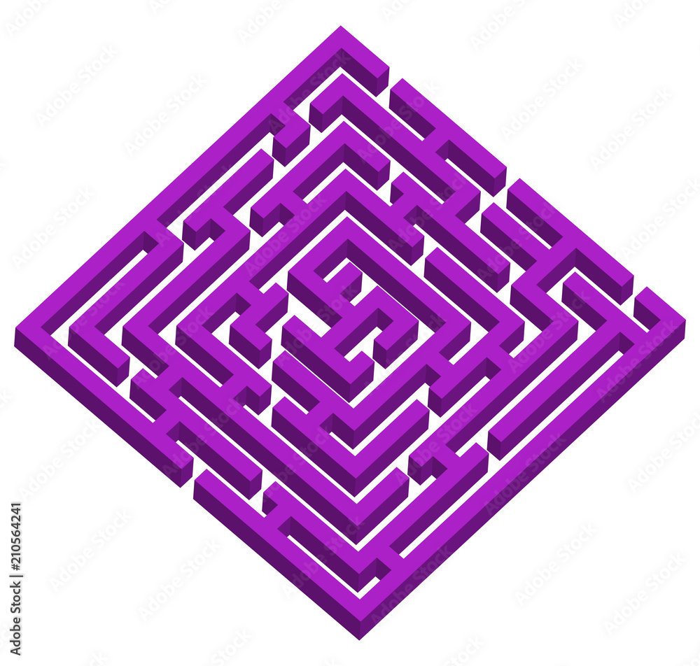Creative vector illustration of labyrinth, maze with entry and exit ...