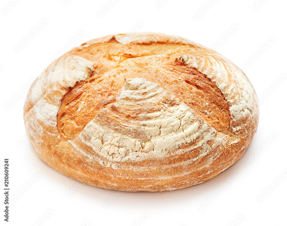 single whole loaf of bread isolated on white background Stock Photo ...