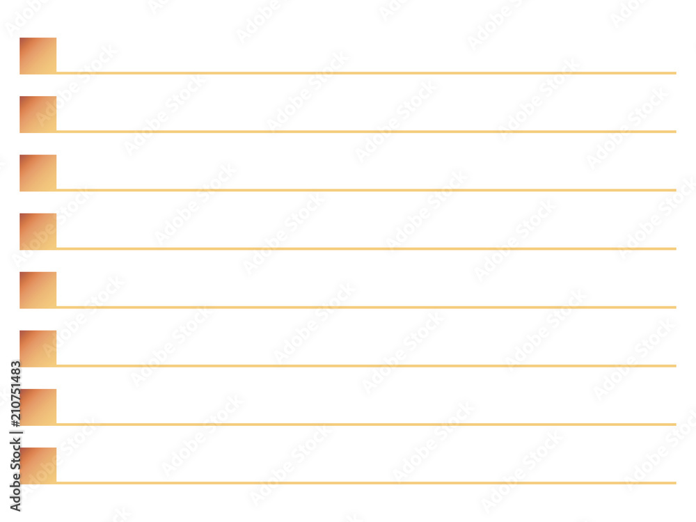orange squares with shadow labeled list line sequence line note line ...