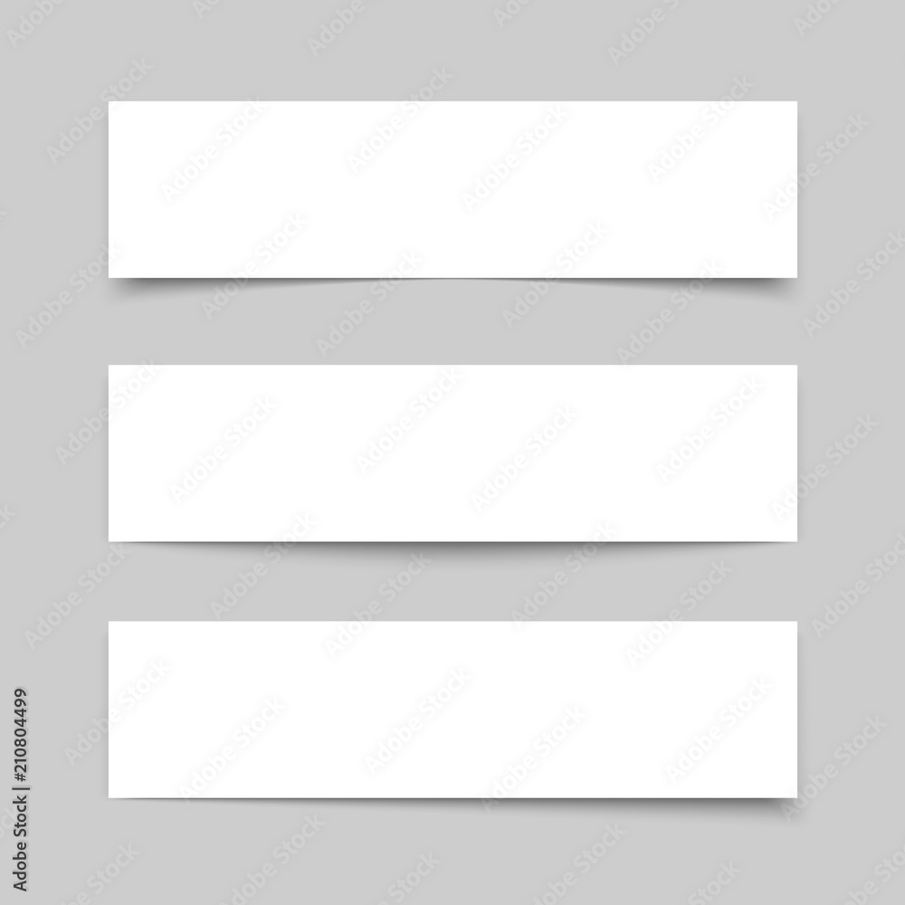 Mock up banner. Set of blank white banners with different transparent ...