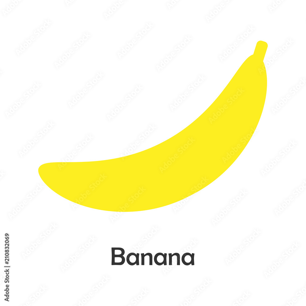 Banana in cartoon style, card with fruit for kid, preschool activity ...