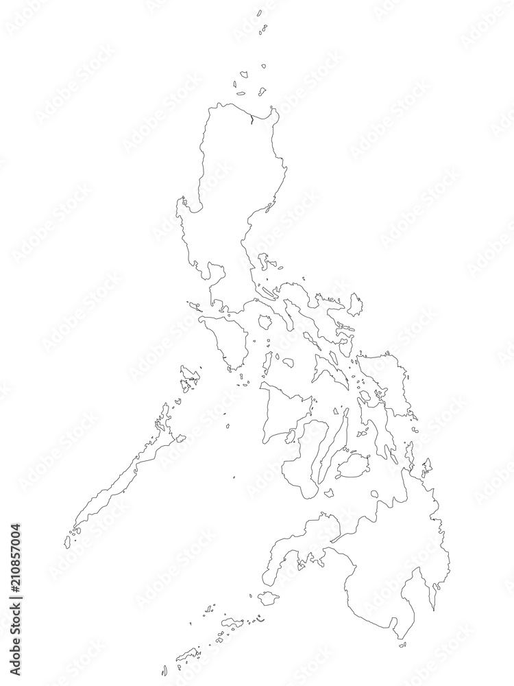 Philippine Black And White Map