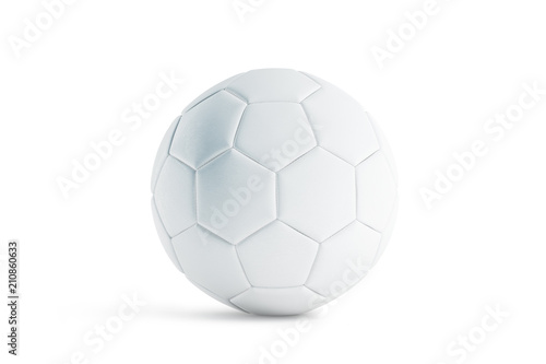 Blank white leather soccer ball mock up, front view, 3d rendering ...