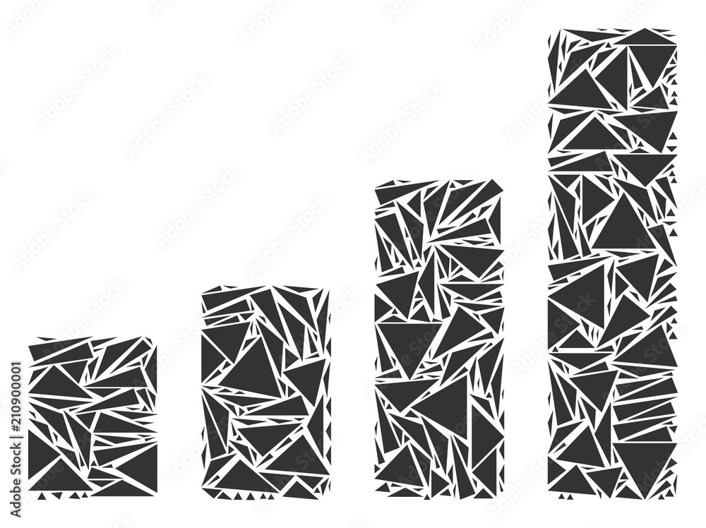 Stock-Vektorgrafik „Bar chart mosaic of triangle elements in variable ...