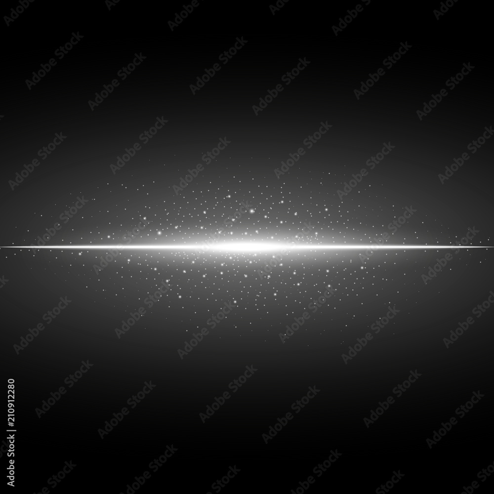 Glowing line with sparks, light effect, white color Stock Vector ...