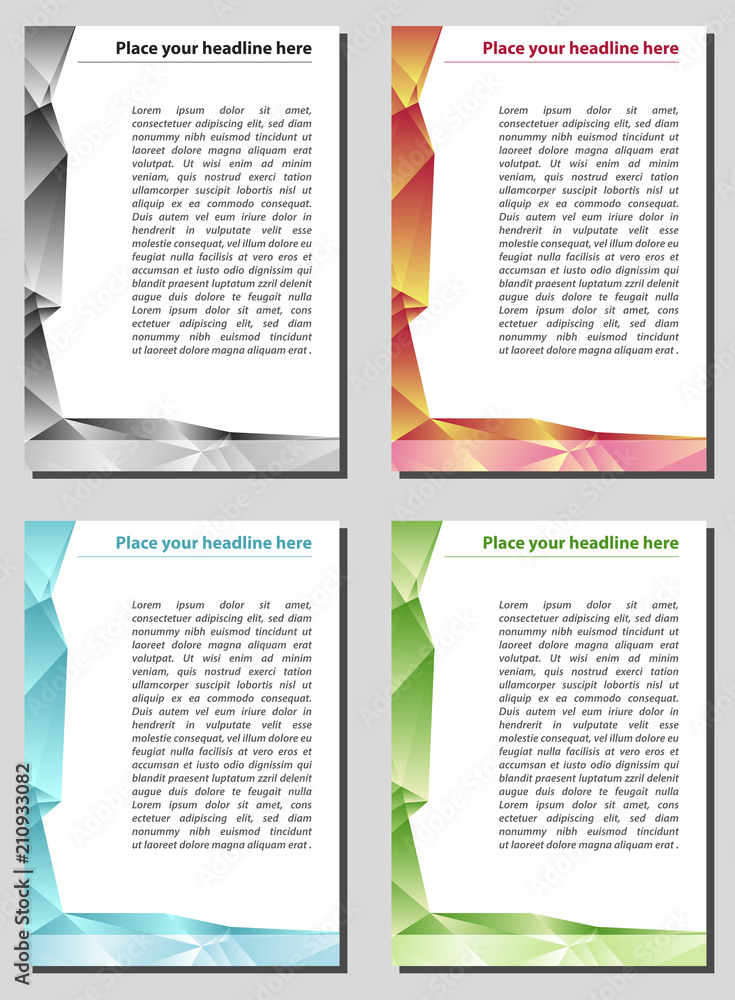 layout polygon style on A4 horizon catalog design for promotion and ...